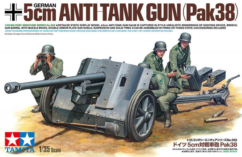 German 5cm Anti-Tank Gun (PaK 38) -TAMIYA 1/35 – bassin-maquette